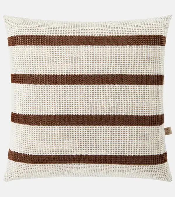 Brunello Cucinelli Striped Cotton Cushion - White