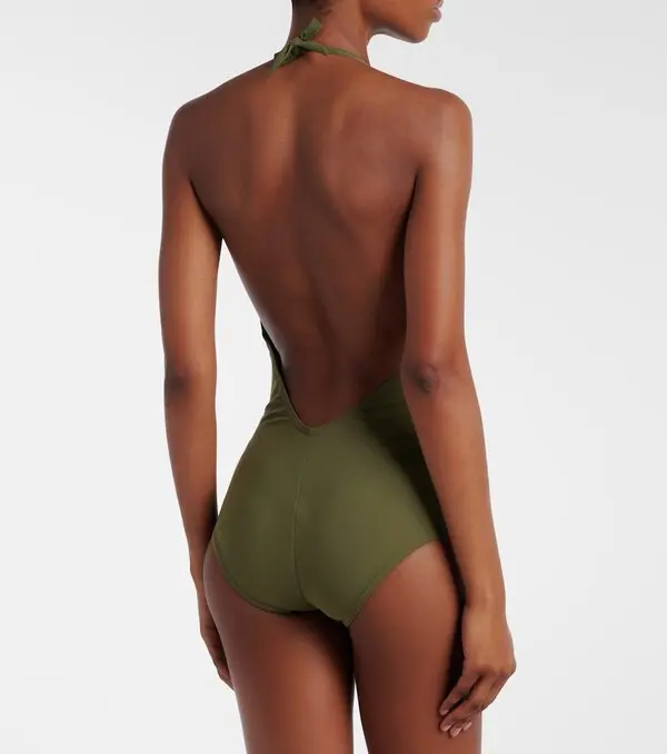 KARLA COLLETTO Solid Embellished Swimsuit - Green