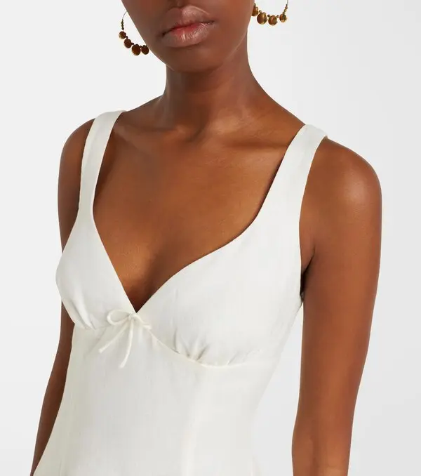 Faithfull The Brand Adalee Linen Midi Dress - White