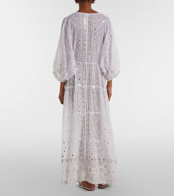 JULIET DUNN Embellished Cotton Maxi Dress