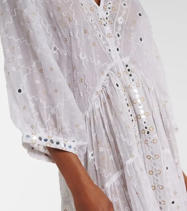 JULIET DUNN Embellished Cotton Maxi Dress
