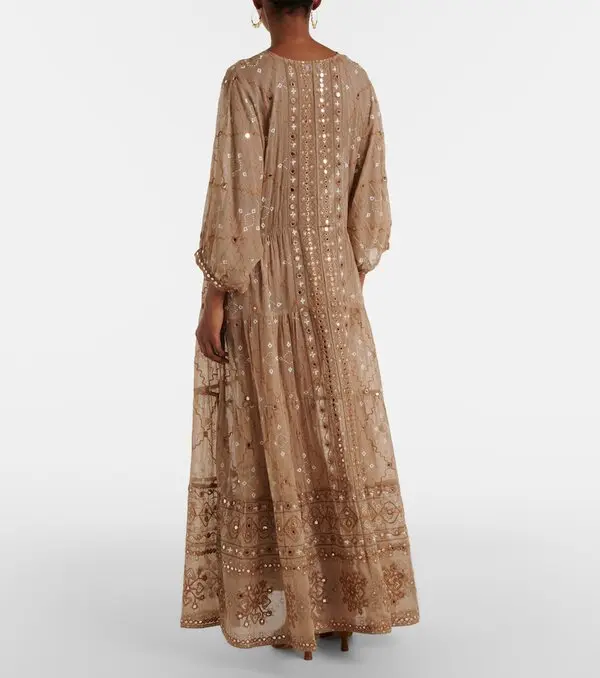 JULIET DUNN Embellished Cotton Maxi Dress