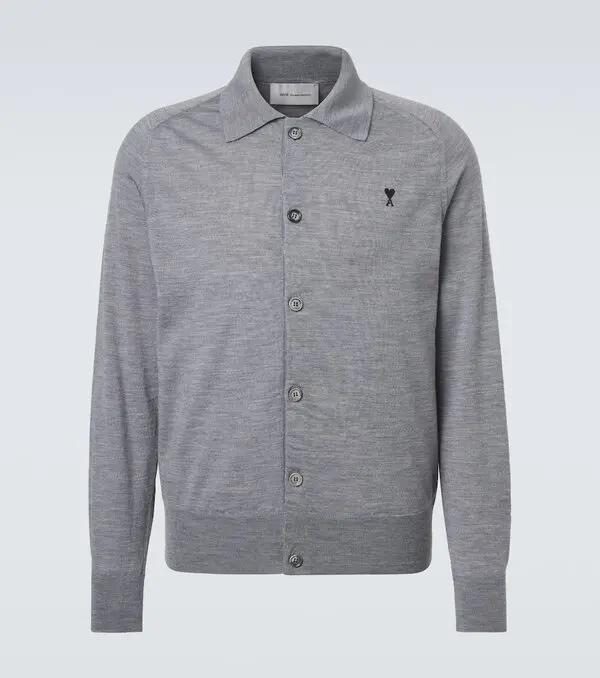 AMI Paris Merino Wool Cardigan