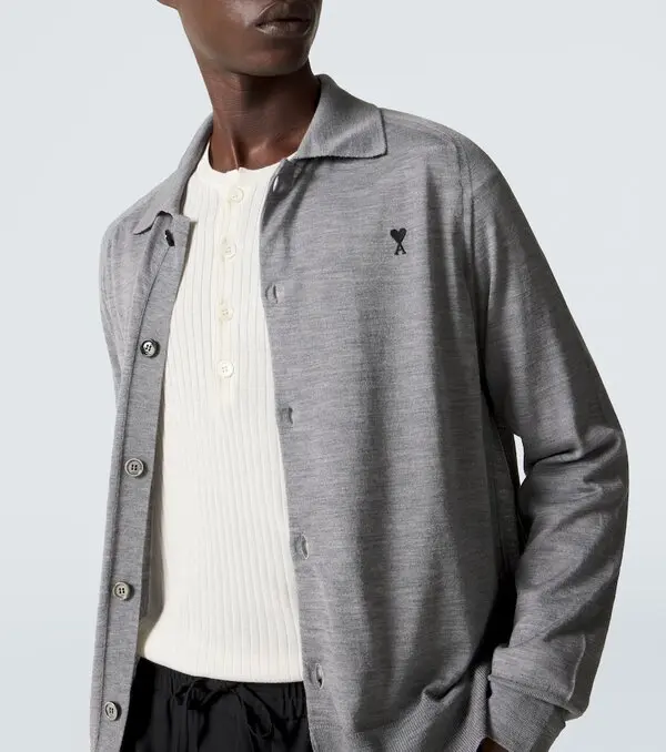 AMI Paris Merino Wool Cardigan