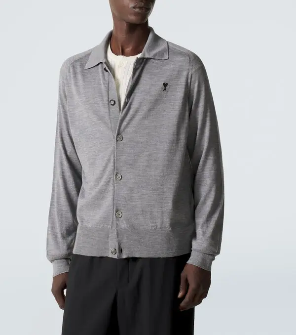 AMI Paris Merino Wool Cardigan