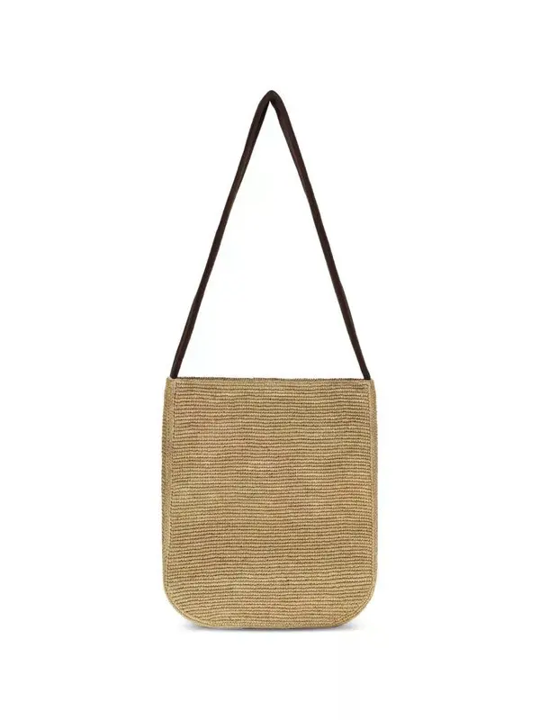 THE ROW Lori Curved Raffia Shoulder Bag - Neutrals