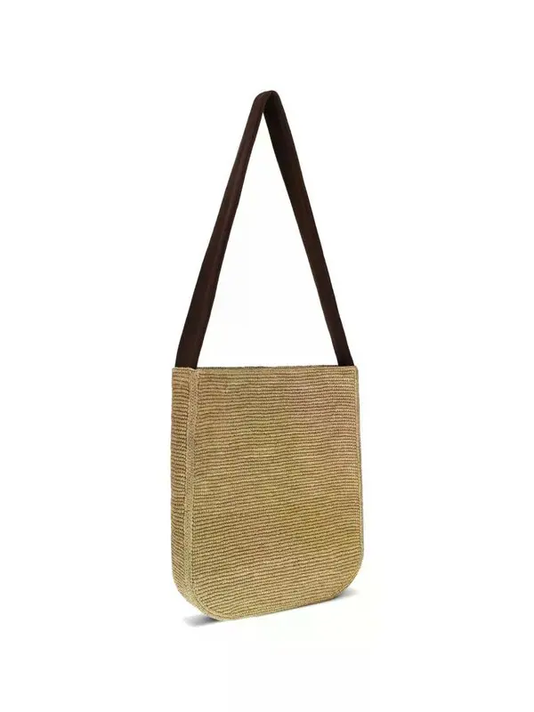THE ROW Lori Curved Raffia Shoulder Bag - Neutrals
