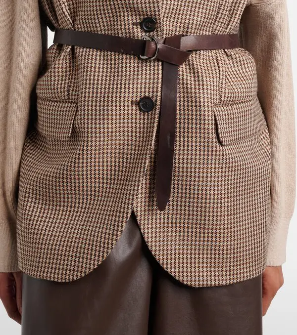 Brunello Cucinelli Houndstooth Wool-blend Vest
