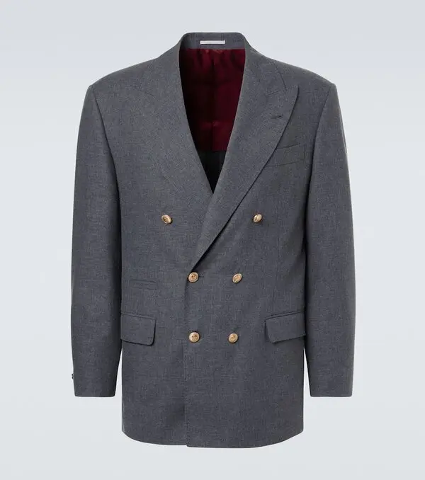 Brunello Cucinelli Wool, Cotton, And Silk Blazer