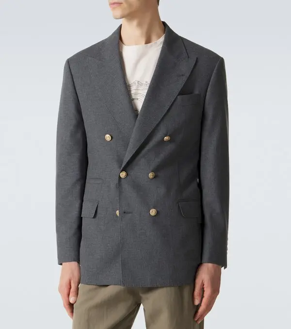 Brunello Cucinelli Wool, Cotton, And Silk Blazer