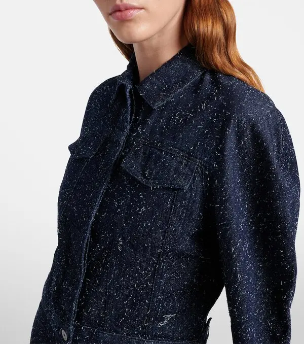 Jacquemus Ovalo De-nimes Embroidered Denim Jacket - Blue