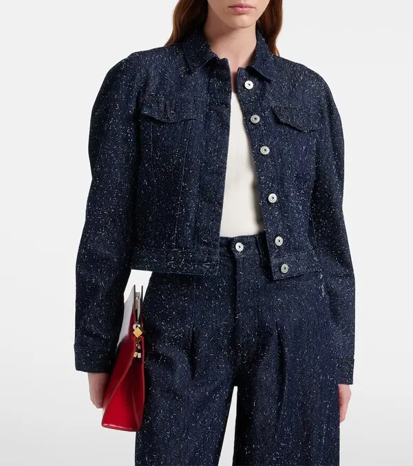 Jacquemus Ovalo De-nimes Embroidered Denim Jacket - Blue