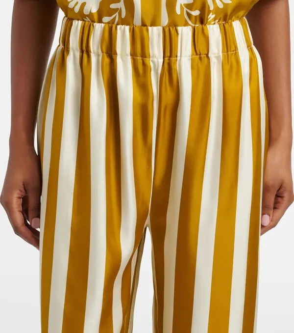 ERES Pacha Striped Silk Twill Palazzo Pants - Yellow