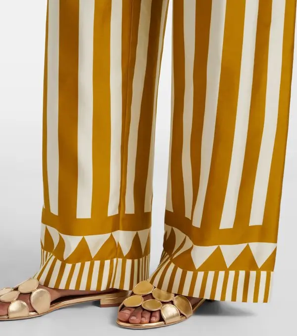 ERES Pacha Striped Silk Twill Palazzo Pants - Yellow