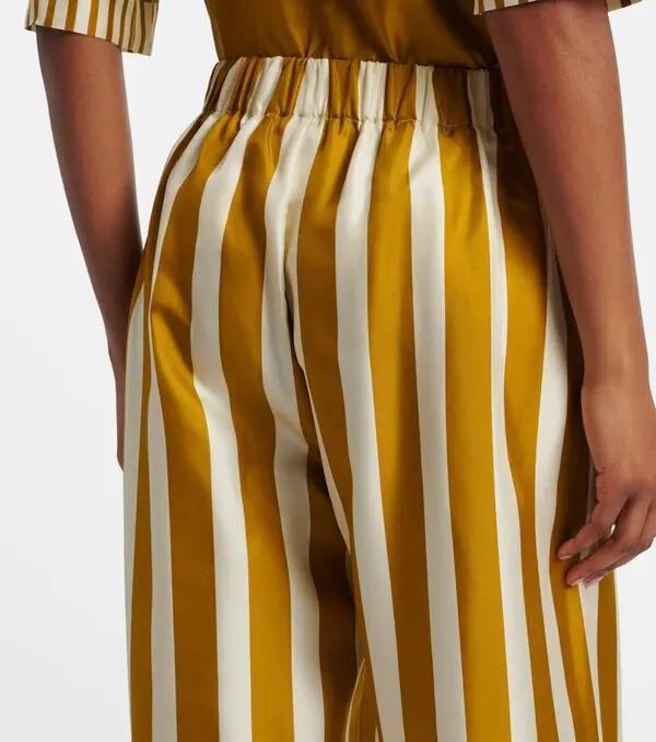 ERES Pacha Striped Silk Twill Palazzo Pants - Yellow