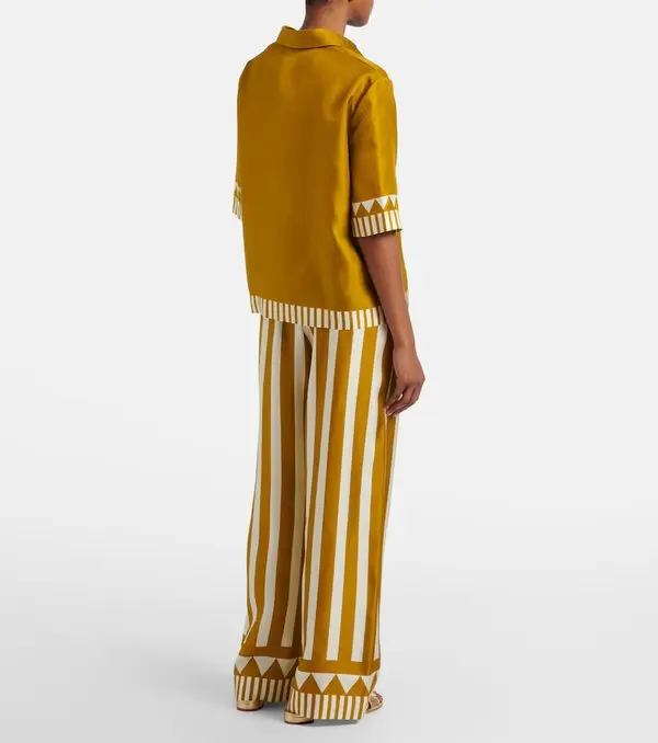 ERES Pacha Striped Silk Twill Palazzo Pants - Yellow