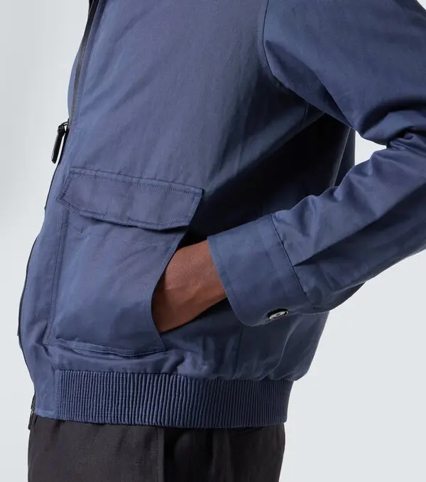 Brioni Linen And Cotton Blouson Jacket - Blue