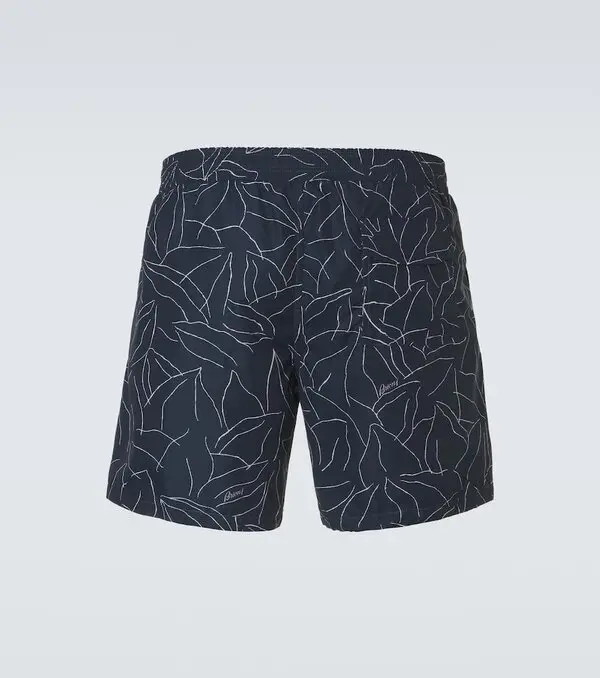 Brioni Printed Swim Trunks - Blue