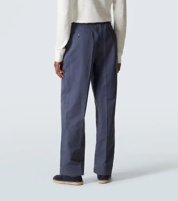 Brioni Linen And Cotton Straight Pants - Blue