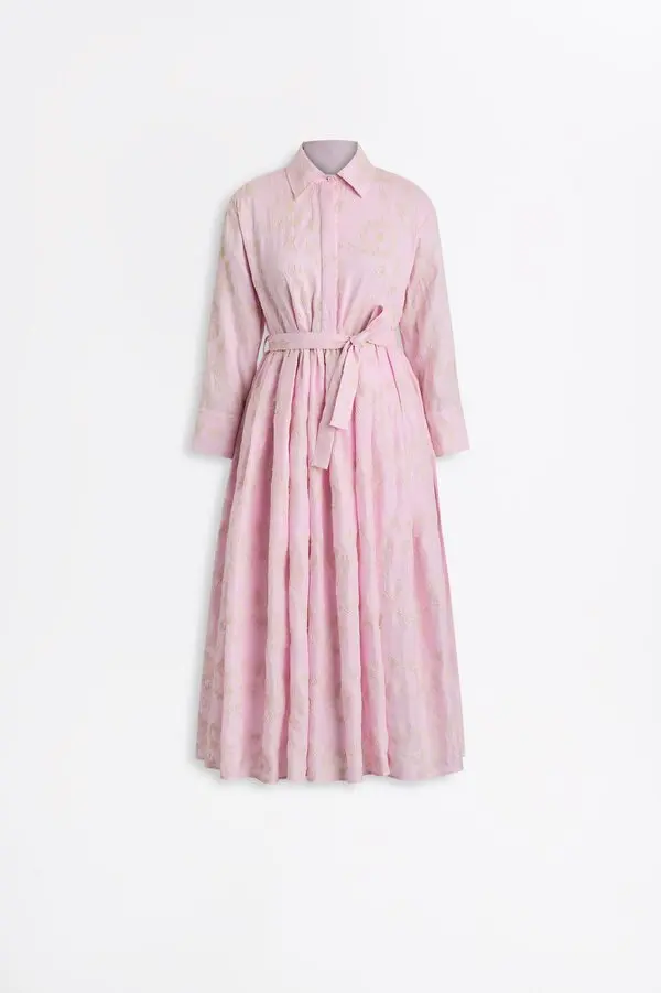 Scanlan Theodore Linen Shirt Dress - Pink