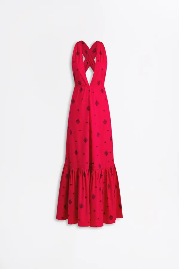 Scanlan Theodore Parachute Foulard Halter Maxi Dress - Ruby.black