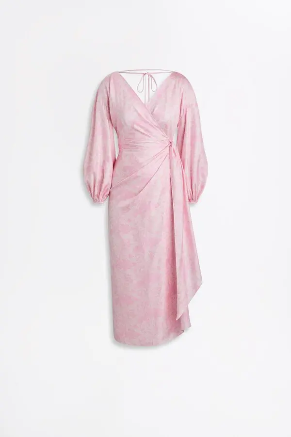 Scanlan Theodore Silk Print Wrap Dress - Pink