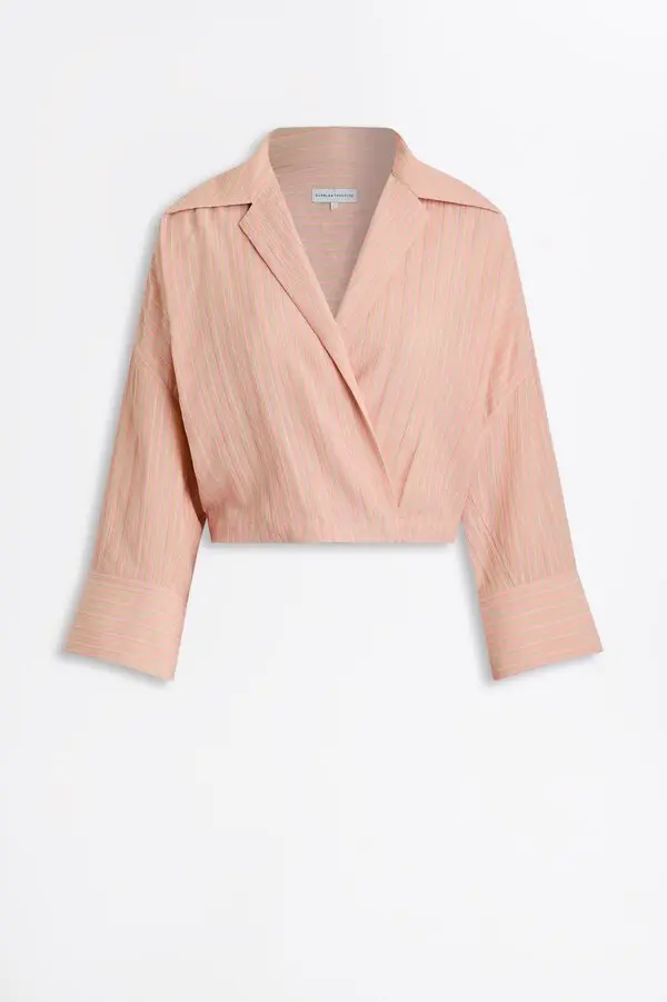 Scanlan Theodore Stripe Cuffed Shirt - Beige.pink