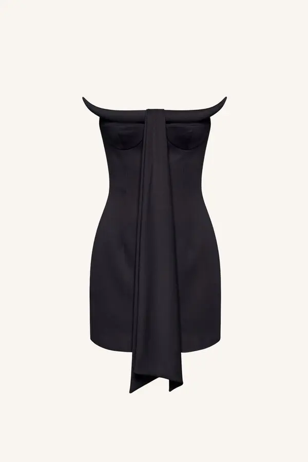 Aiste Hong Horn Mini Dress - Black