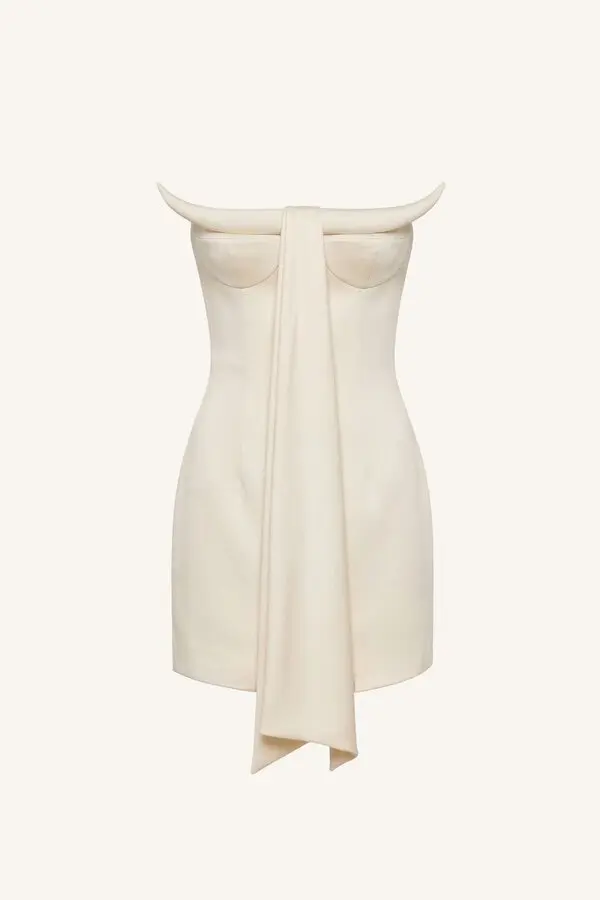 Aiste Hong Horn Mini Dress - Cream