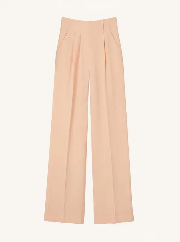Aiste Hong Wide Leg Pleated Trousers - Peach