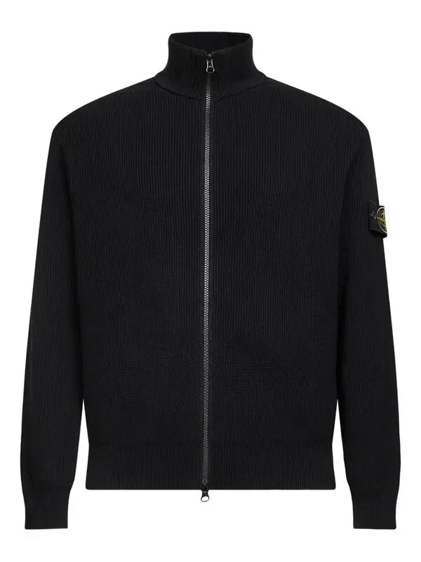 Stone Island Full Zip Cardigan - Black