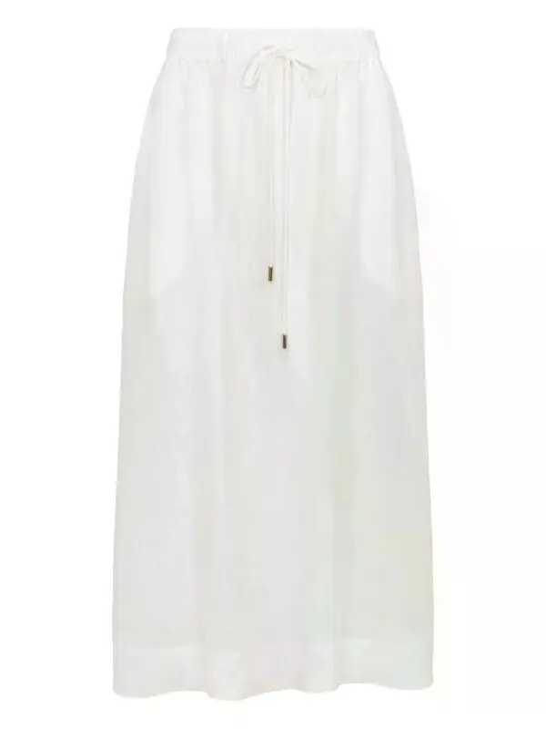 LENNY NIEMEYER Elasticated Drawstring Midi Skirt - White