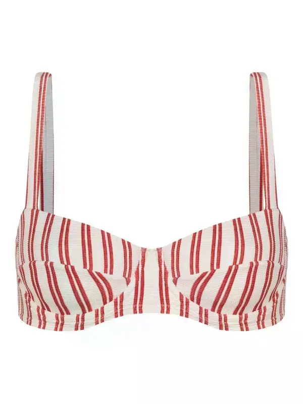 LENNY NIEMEYER Textured Striped Bikini Top - White