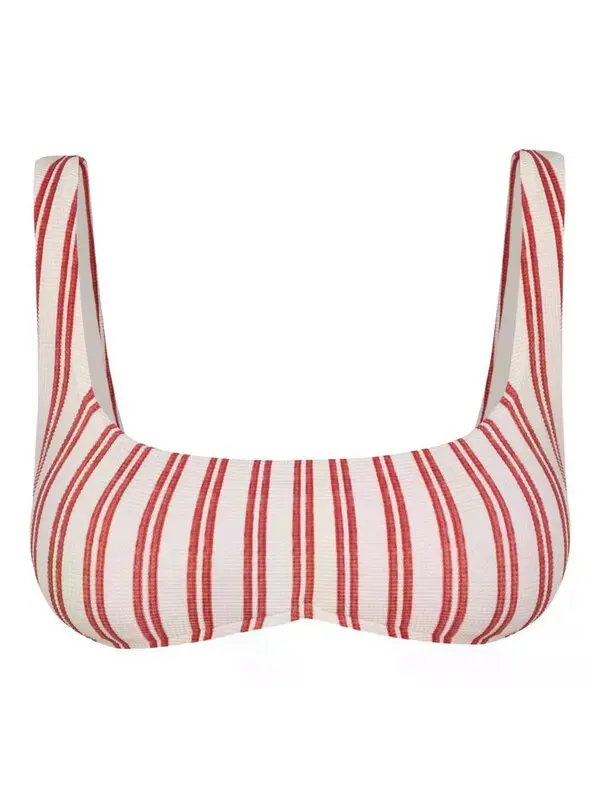 LENNY NIEMEYER Textured Striped Bikini Top - White
