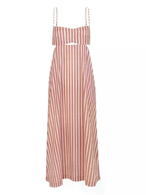LENNY NIEMEYER Cut-out Striped Midi Dress - White