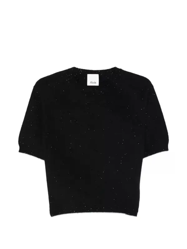 ALLUDE Round-neck T-shirt - Black
