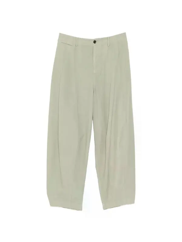 CROQUIS Rear Elatic Waistband Wide-leg Trousers - Green