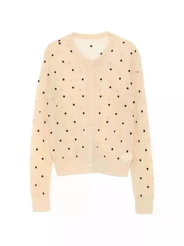 JNBY Polka Dot Cropped Cardigan - Neutrals
