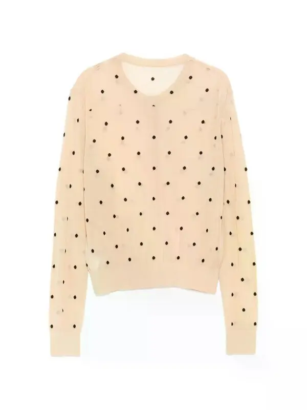 JNBY Polka Dot Cropped Cardigan