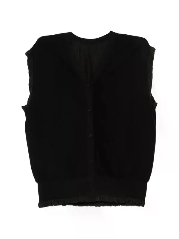 LESS Layered Knit Vest - Black