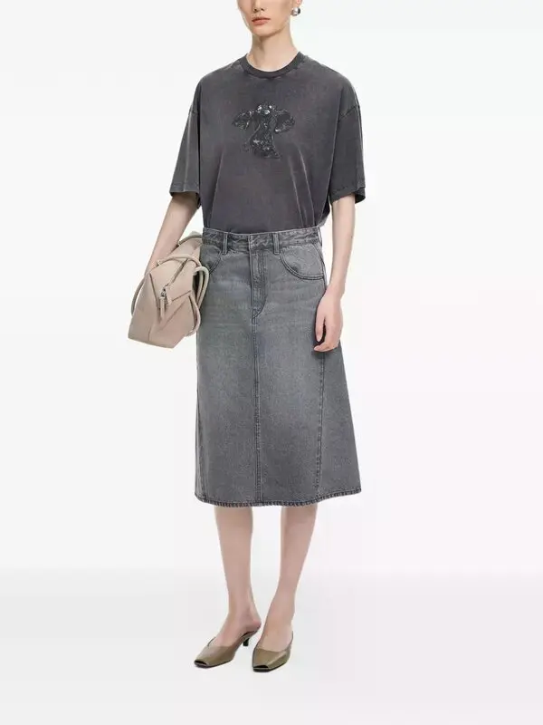 JNBY Denim Midi Skirt - Grey