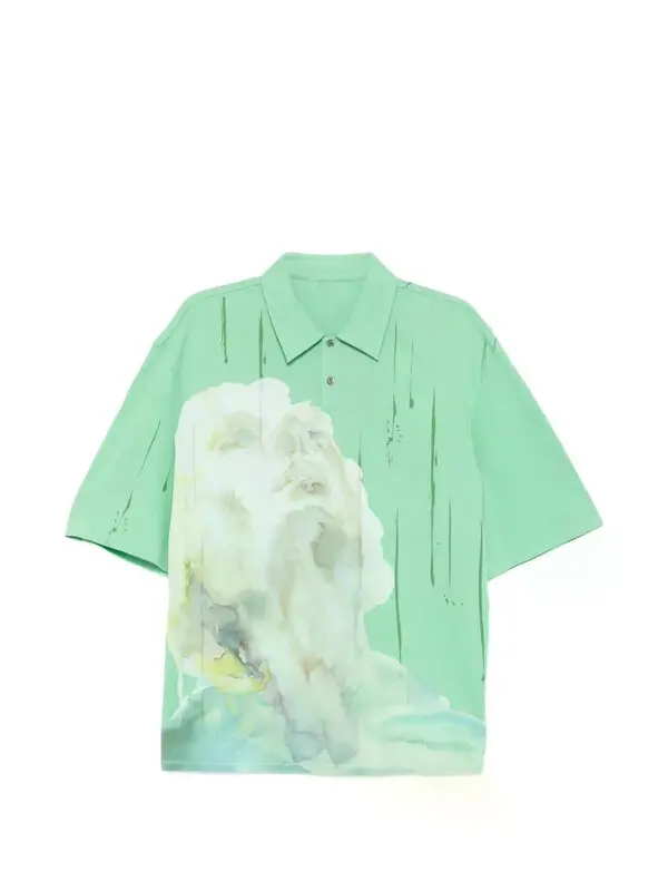 CROQUIS Collar Print T-shirt - Green