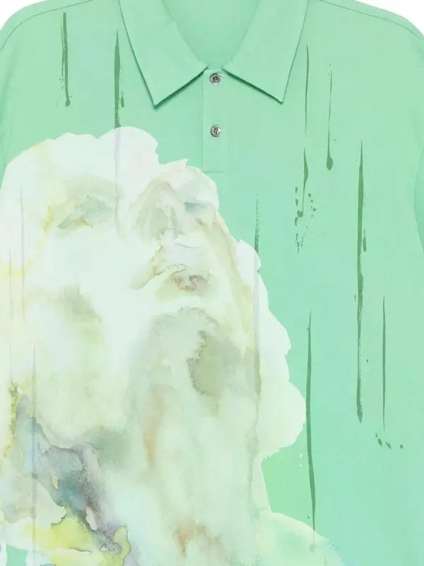 CROQUIS Collar Print T-shirt - Green
