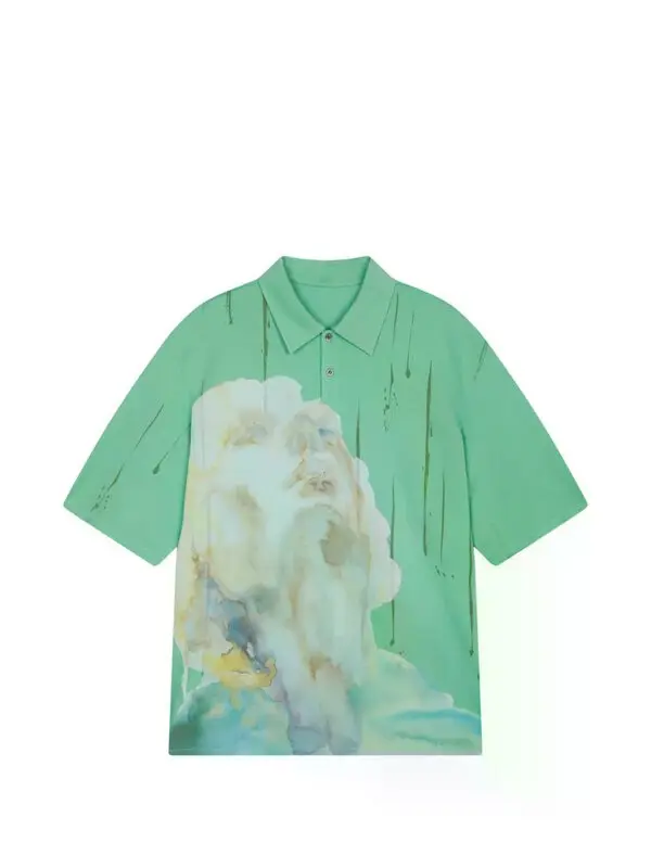 CROQUIS Printed Polo Shirt - Green