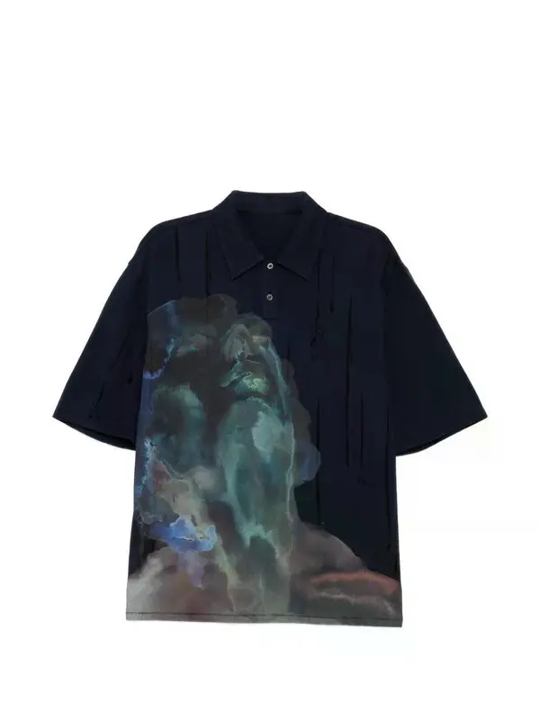 CROQUIS Graphic-print Polo Shirt - Blue