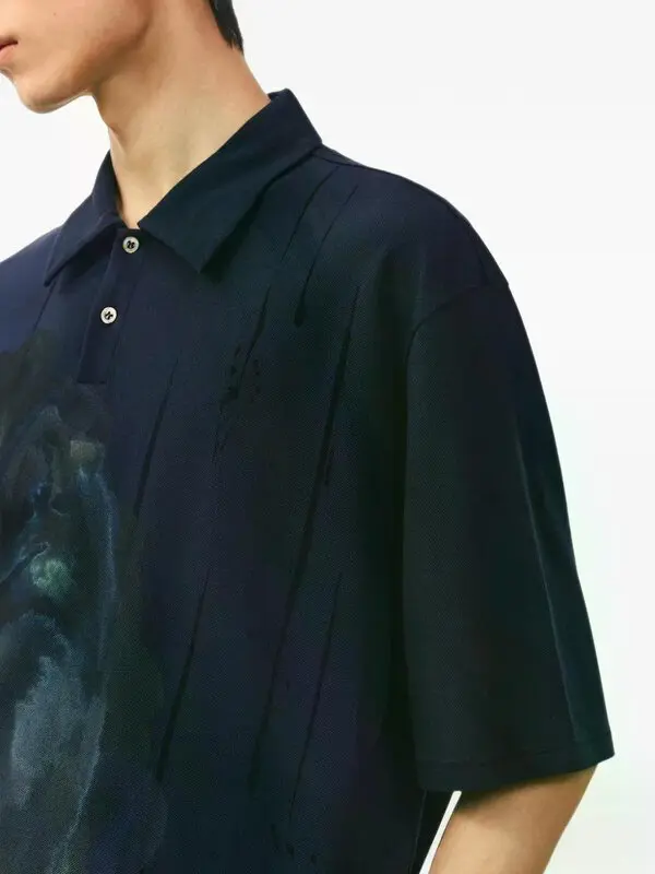 CROQUIS Graphic-print Polo Shirt - Blue