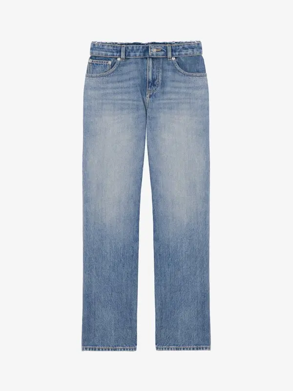Alexander McQueen Deconstructed Straight Leg Jeans - Washed Blue