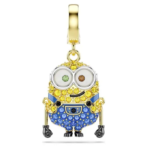 SWAROVSKI Minions Bob Charm With 18k Gold Finish And Crystals - Multicolored