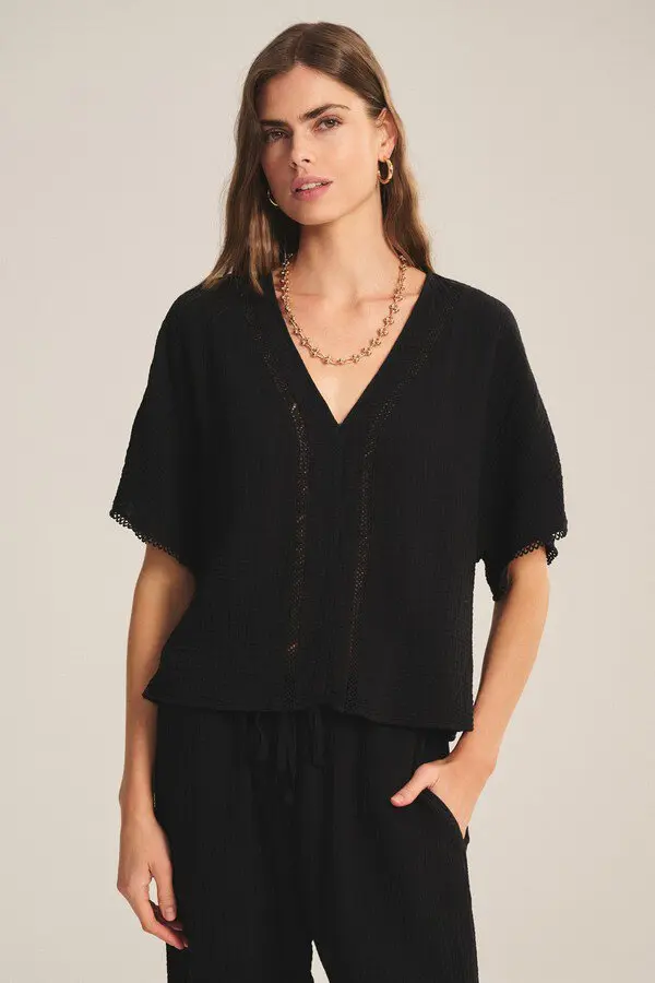 Velvet By Graham & Spencer Verna Top - Black