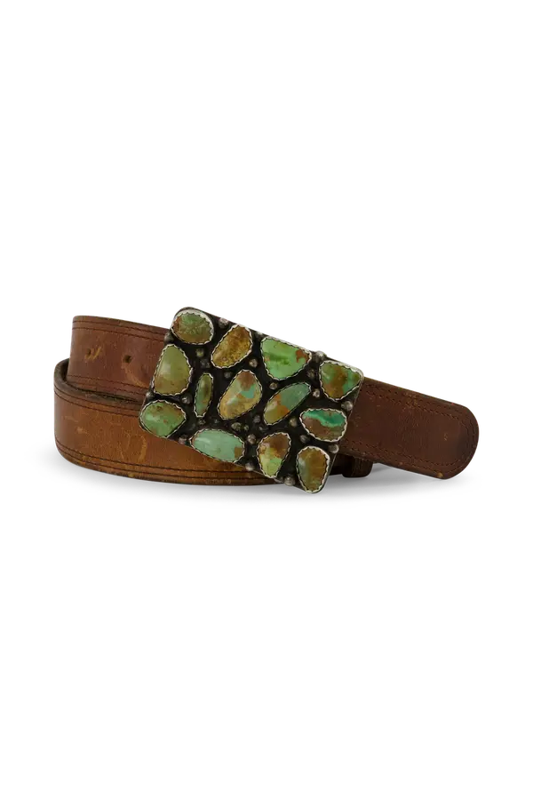 Lela Rose Vintage Navajo Sterling Royston Turquoise Buckle - Silver